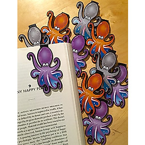 Octopus Bookmarks - (Set of 20 Book Markers) Bulk Animal Bookmarks Students, Kids, Teens, Girls & Boys. Ideal Reading incentives, Birthday Favors, Reading Awards Classroom Prizes!