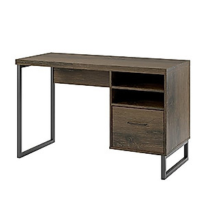 Amazon Brand - Ameriwood Home Rectangular Candon Writing Desk With 1 Drawer, Distressed Oak, Medium Brown, 19.5 in x 45 in x 30.1 in