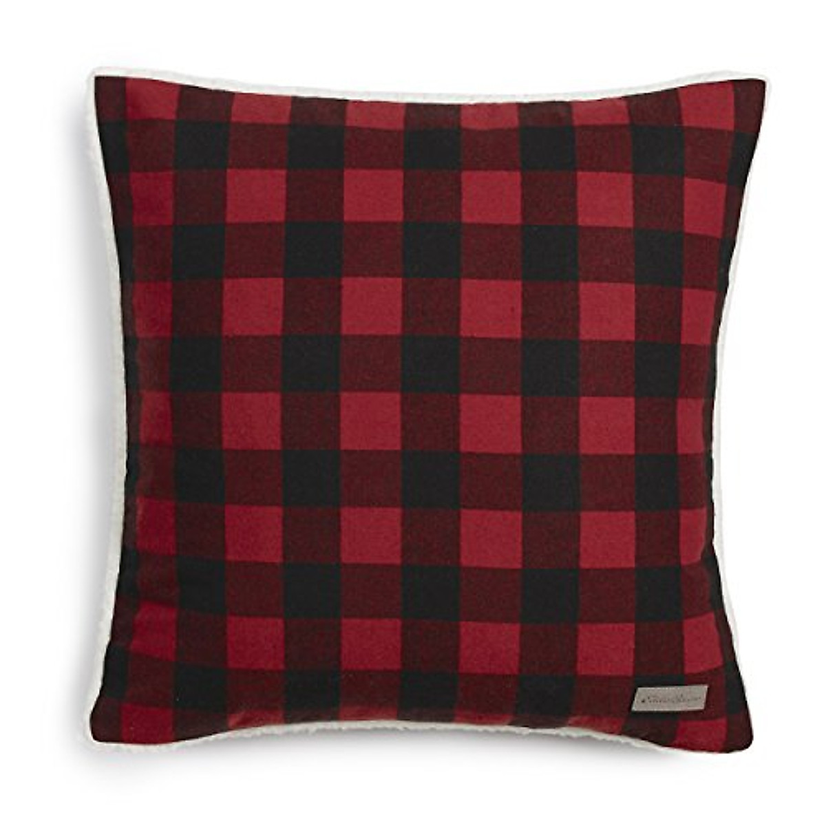 Eddie Bauer,Polyester Throw Blanket with Pillow Reversible Flannel/Sherpa Bedding Set, Buffalo Plaid Home Decor for All Seasons, 1 Count (Pack of 1), Red/Black Check