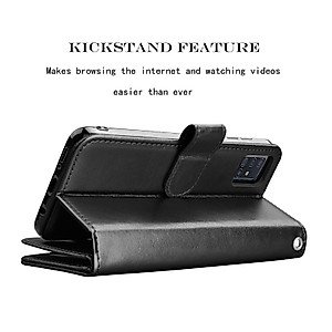 NJJEX Galaxy A71 5G Case, for Samsung Galaxy A71 5G Wallet Case, [9 Card Slots] PU Leather ID Credit Holder Folio Flip [Detachable] Kickstand Magnetic Phone Cover & Lanyard for Samsung A71 5G [Black]