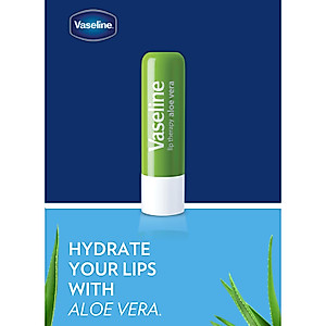 Vaseline Lip Therapy Care Aloe Fresh, Fast-Acting Nourishment, Ideal for Chapped, Dry, Cracked, or Damaged Lips, Lip Balm, 4-Pack, 0.16 Oz Each