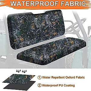 StarknightMT UTV Ranger Seat Covers, Camo Waterproof Seat Covers Compatible with Polaris Ranger 500 700 800 2002-2008 Durable 1680D Fabric with Waterproof PU Coating Camo Bench Seat Cover