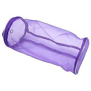 Hilitand Mesh Bag Lightweight Portable Yarn Wool Bag, Knitting Crochet Thread Storage Organizer Tote 12.2x5.3inch/5.1x5.1inch(Purple L)