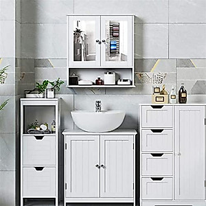 SDGH Two-Door Bathroom Vanity Cabinet Wash Basin Cabinet Multifunctional Storage Shelf Basket Kitchen Bathroom Accessories