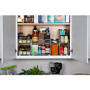 HOLDN’ STORAGE Pull Out Spice Rack Organizer for Cabinet, Heavy Duty-5 Year Limited Warranty- Slide Out Spice Rack 4.5" W -Fits Spices, Sauces, Cans etc. Requires at least 4.9” Cabinet Opening