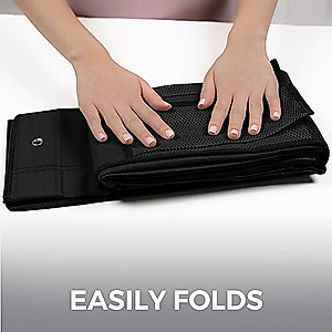 HOME GENIE 24 Pocket Strong Space Saving Over Door Shoe Organizer, Holds Up to 40 Pounds, Stay In Place Hooks Large Breathable Mesh Pocket Hanging Behind Closet Caddy Holder, Cabinet Rack, Black