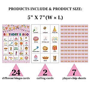 Zodvery Birthday Bingo Cards, Birthday Party Activities Bingo Game, Kids Birthday Game, Boys and Girls Birthday Party, Family Activities Party, Group Activity - 24 Players/ 06srfen