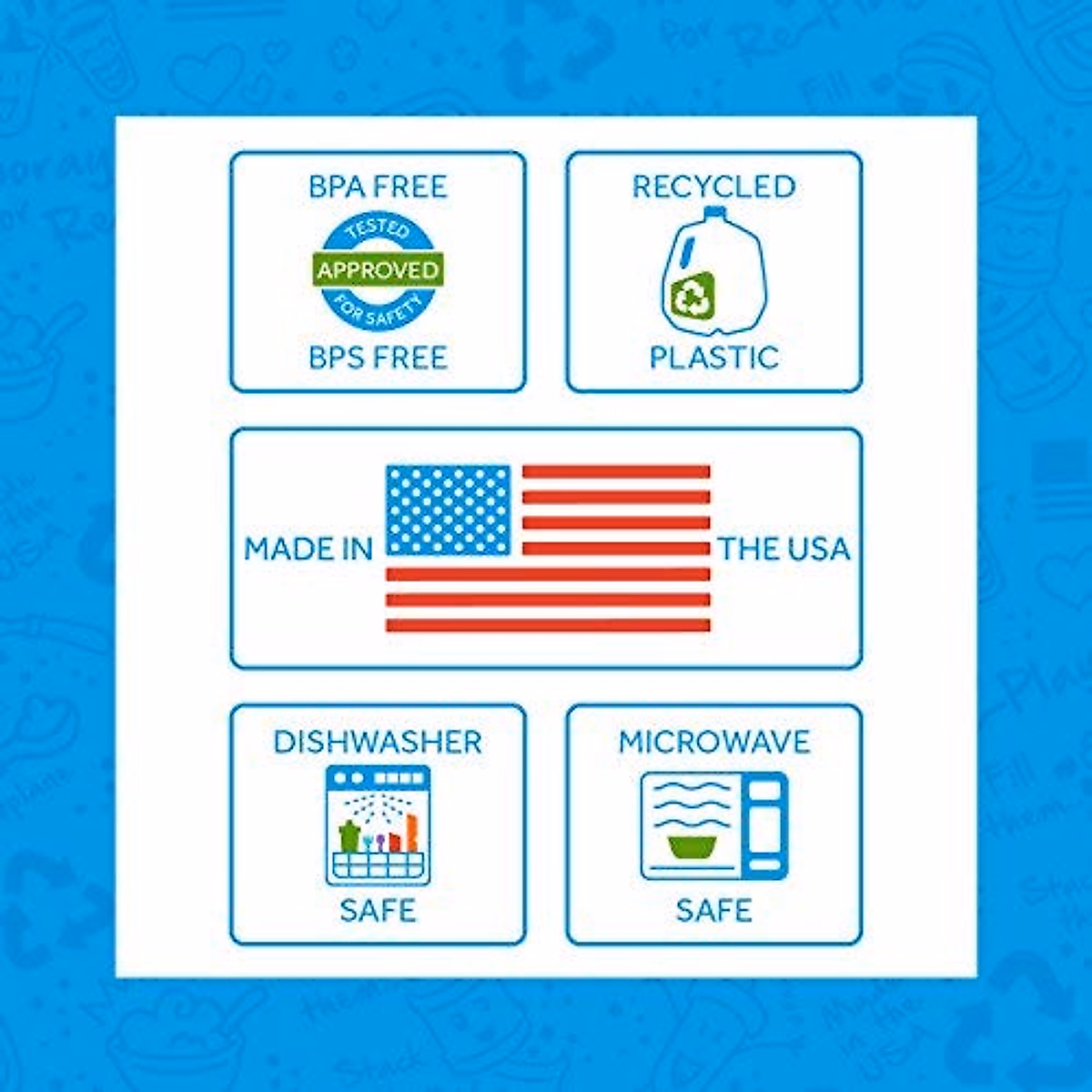 Re Play Made in USA 10 Oz. Straw Cups for Toddlers, Pack of 4 - Reusable Kids Cups with Straws and Lids, Dishwasher/Microwave Safe - Toddler Cups with Straws 3.13" x 5.5", Butterfly