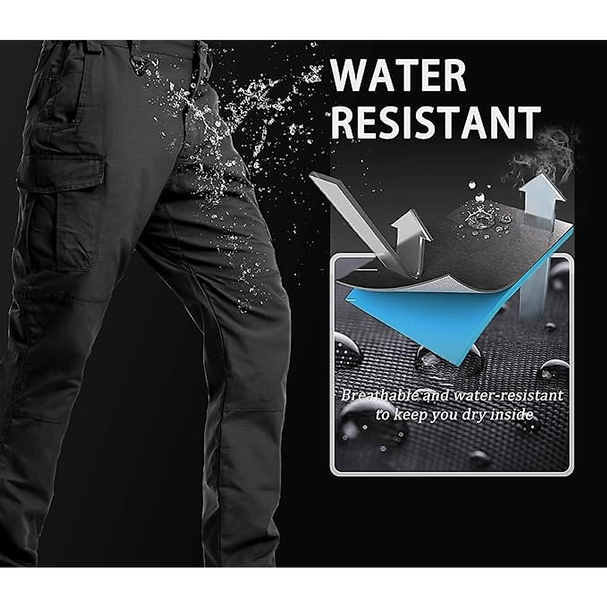 MAGCOMSEN Mens Cargo Pants Tactical Pants with Pockets Quick Dry Fishing Pants Lightweight Breathable Pants Mountain Pant for Men Green