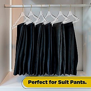 Acrylic Clear Suit Hangers, high-end Quality Clothes Hangers with Non Slip Pants bar Gold Swivel Hook for Luxurious Closets (Gold Suit 5 Pack)