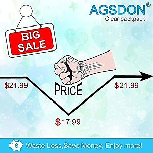 Clear Backpack for women and men, Heavy Duty Transparent Bookbag - 16" See Through Large Backpacks Stadium Approved