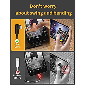 6.6FT iPhone Charger 90 Degree,[Apple MFi Certified] 3Pack USB to Lightning Cable Right Angle,Nylon Braided iPhone Fast Charging Cord for iPhone 14 13 12 11 Pro Max XR XS X 8 7 6 Plus SE iPad Air Mini