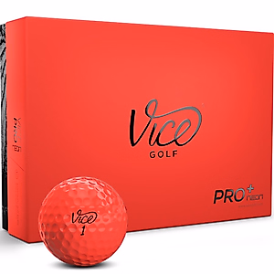 Vice Pro Plus Golf Balls, Red (Package May Vary)