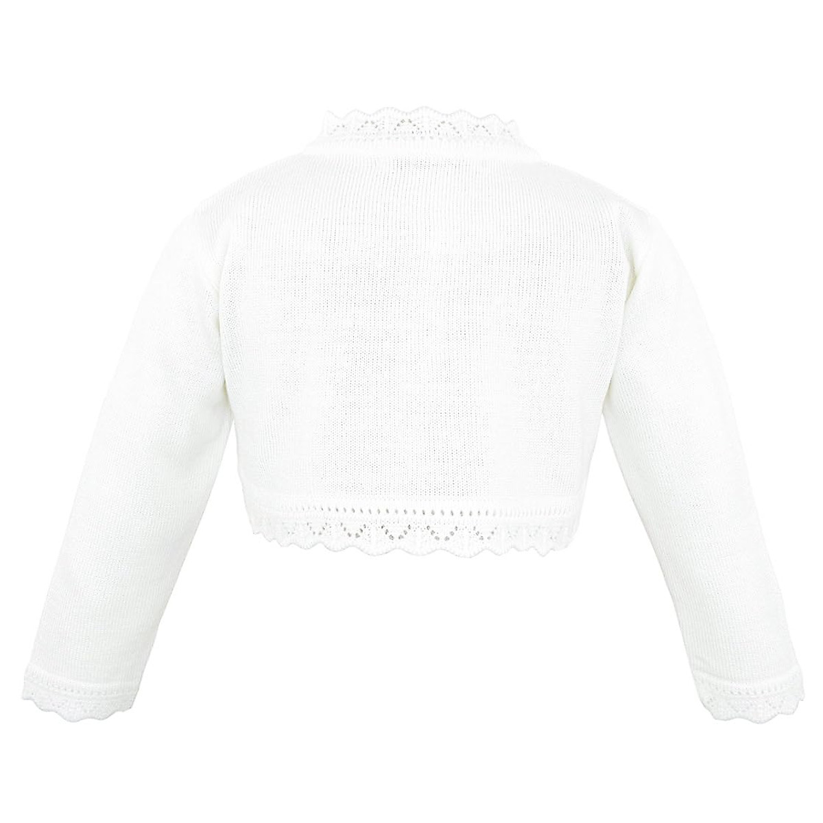 Lilax Little Girls' Knit Long Sleeve Button Closure Bolero Cardigan Shrug 3T Cream