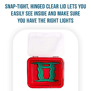 HOMZ 7875RBGLDC.02 Light Organizer Holiday Plastic Storage Container, 2 Pack, Red and Green, 2 Sets