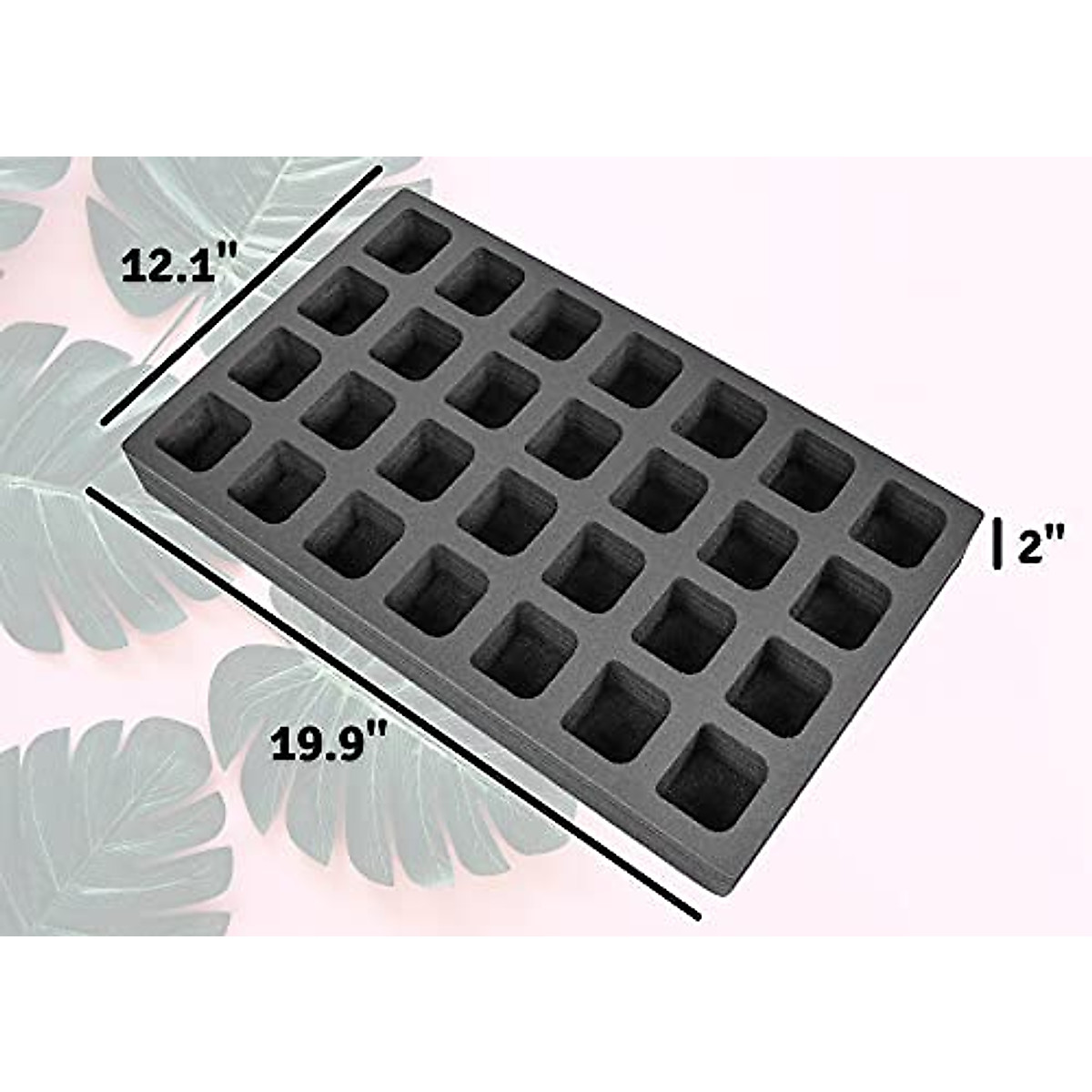 Polar Whale 2 Cocktail Capsule Drawer Organizers Tray Insert Compatible with Keurig DrinkWorks Pods for Kitchen Home Bar Party Waterproof Washable Black Foam 28 Compartment 12.1 x 19.9 Inches