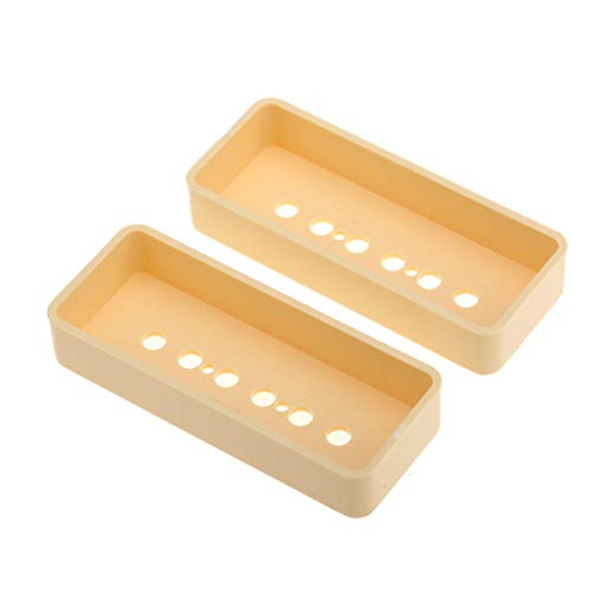 Musiclily Pro Plastic 50mm P90 Soapbar Guitar Pickup Covers for Import LP SG Electric Guitar, Cream (Set of 2)