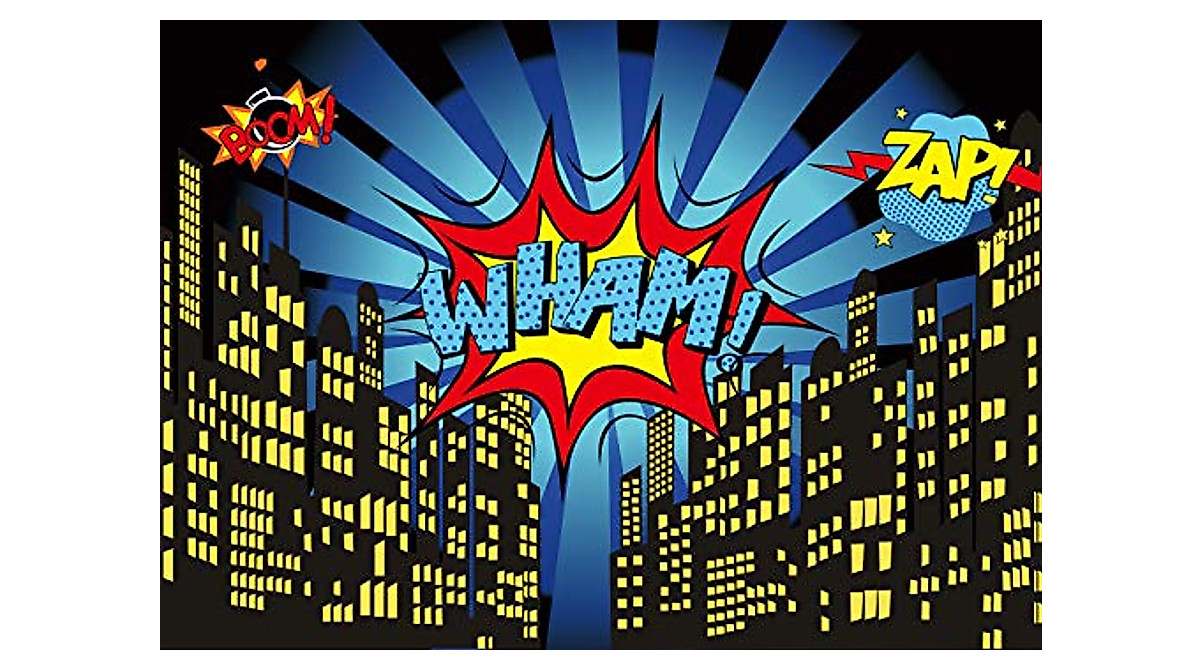 Superhero City Photo Booth Backdrop for Birthday & Events
