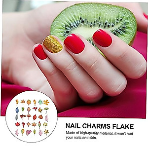 FOMIYES 1 Set Nail Art Accessories Thanksgiving Costume Leaf Nail Glitter Thanksgiving Nail Decoration Christmas Decor Nail Art Decoration Manicure Charms Flake Nail Flower Flake Wood Pulp