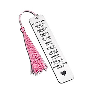 Inspirational Christian Bookmark Gifts for Women Christmas Stocking Stuffers Bible Verse Christian Gift for Book Lovers Girls Daughter Birthday You are Beautiful Friends Religious Church Bulk Gifts
