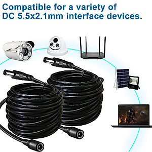 SIOCEN 20FT DC Power Extension Cord 5.5mm x 2.1mm,12v DC Power Supply Adapter for CCTV Security IP Camera Surveillance Indoor Dvr Standalone LED Strip,Car,12 Volt Male to Female Plug Cable