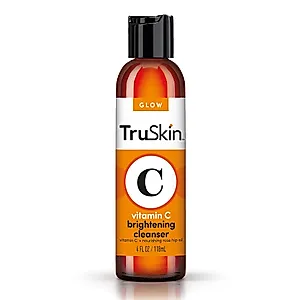 TruSkin Vitamin C Cleanser for Face - Brightening Face Wash with Vitamins C & E, Rosehip Oil, Aloe Vera and MSM - Deep Clean and Refresh for Radiant, Healthy-Looking Skin, 4 fl oz