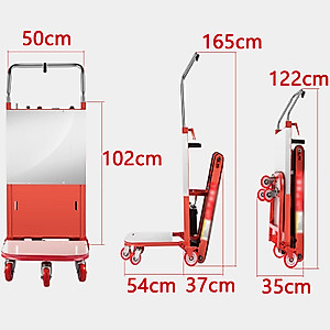 XQZMZSCP Electric Folding Stair Climbing Hand Truck, 5 Wheel Stair Climbing Cart,Portable Motorized Stair Climbing Hand Trucks Cart (24V32AH)