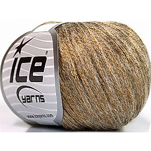 Rock Star, Bronze Beige, Metallic Shine, Soft Nylon, Merino Wool, Acrylic Blend Yarn, 50 Gram