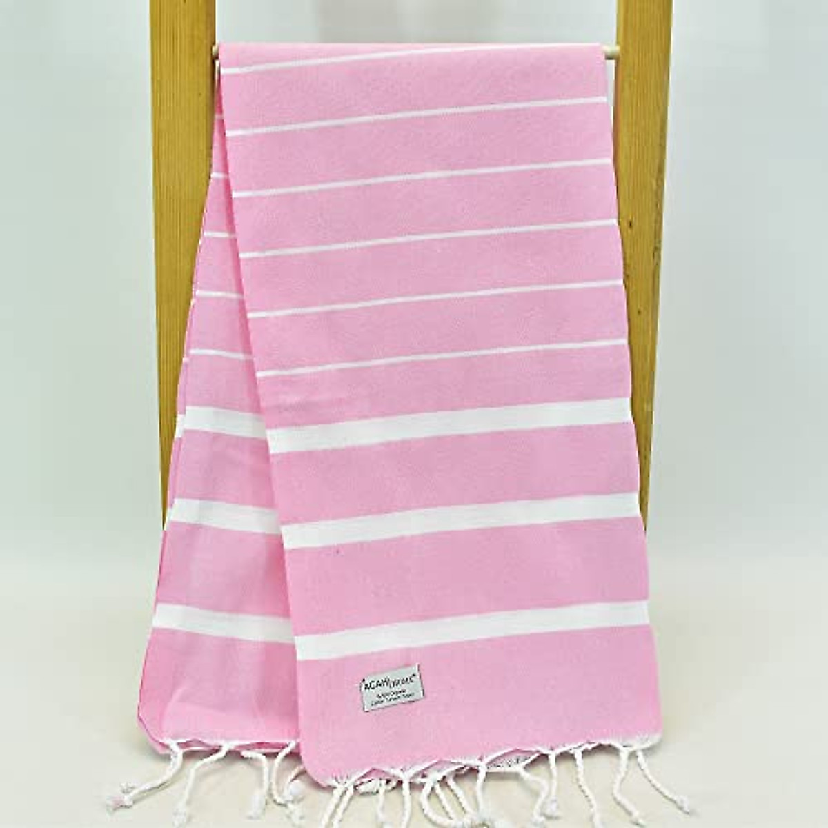 Agah Home Hand Towel, Face Towel, Kitchen Towel, Dish Towel, Cotton Towel, Monogrammed Towel, 20x40 in Turkish Peshkir, Kalın Cizgi Peshkir (Pink)
