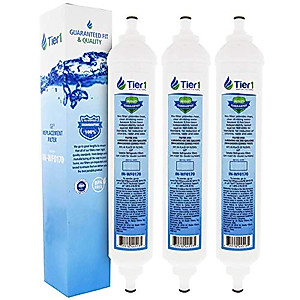 Tier1 Inline Water Filter NSF Standard Certified Replacement for GE GXRTQR Filter System - Activated Carbon Media to Reduce Contaminants including Chlorine Taste and Odor - 3 Pack