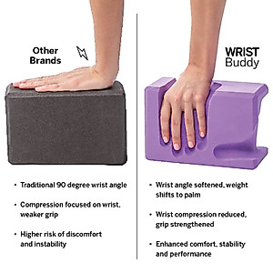 WRIST BUDDY® Yoga Blocks | Engineered to Reduce Wrist Pain, Enhance Wrist Comfort and Grip Strength on the Blocks | Best Performance Block | EVA Foam Blocks Yoga Accessories Set | Great Summer Gifts