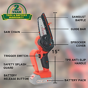 5-Pack Safety Box Cutter with Mini Chainsaw for Makita 18V Battery, T TOVIA 4 Inch One-Hand Cordless Chainsaw, Handheld Electric Chain Saw for Wood Cutting, Gardening, Tree Branch Trimming, Tools Only