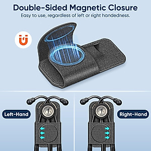 SKYREH Bundle: Stethoscope Holder Clip, Microfiber Velcro PU Leather Stethoscope Hip Holder + Magnetic PU Leather Stethoscope Hip Holder for 3M Littmann Classic III, 3M Littmann Cardiology IV