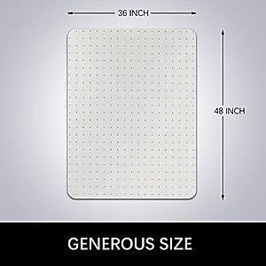 Azadx Clear Office Chair Mat for Low, Standard and No Pile Carpeted Floors, Plastic Computer Desk Chair Mat on Carpet for Easy Rolling, Durable Carpet Protector Mat (36 x 48'' Rectangle)