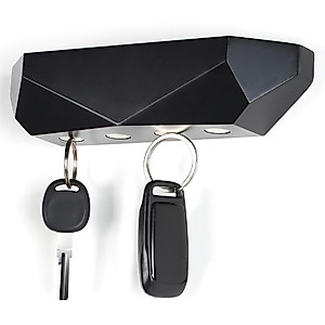 OCIOLI Key Holder Wall Mount Magnetic Key Holder Key Rack Key Hanger Key Hooks for Wall, Home Decor, House Decor, Apartment Decor, Living Room (Black)