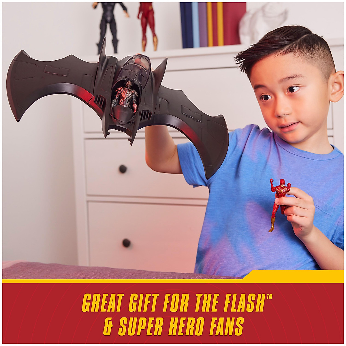 DC Comics, The Flash Batwing Battle Set (Amazon Exclusive)| Supergirl, NAM-Ek, Flash Action Figures, 4-inch | Kids Toys for Boys and Girls Ages 4+