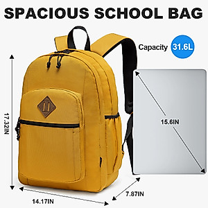 Backpack for Men and Women,ChaseChic WaterResistant Lightweight School Backpacks 15-in Laptop College Travel Bookbags,Yellow