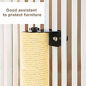 Cat Scratching Post Cage Mounted Cat Scratcher Space-Saving Sisal Scratch Post for Cat Grinding Claws Scratching and Climbing
