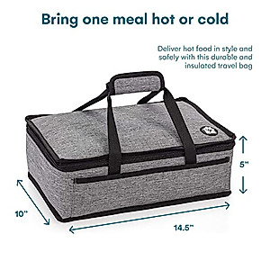 VP Home Insulated Casserole Carrier Travel Bag (Heather Gray) for Trip, Birthday Party, Mother's Day, Grocery Store, Supermarket, Outdoor Picnic etc.