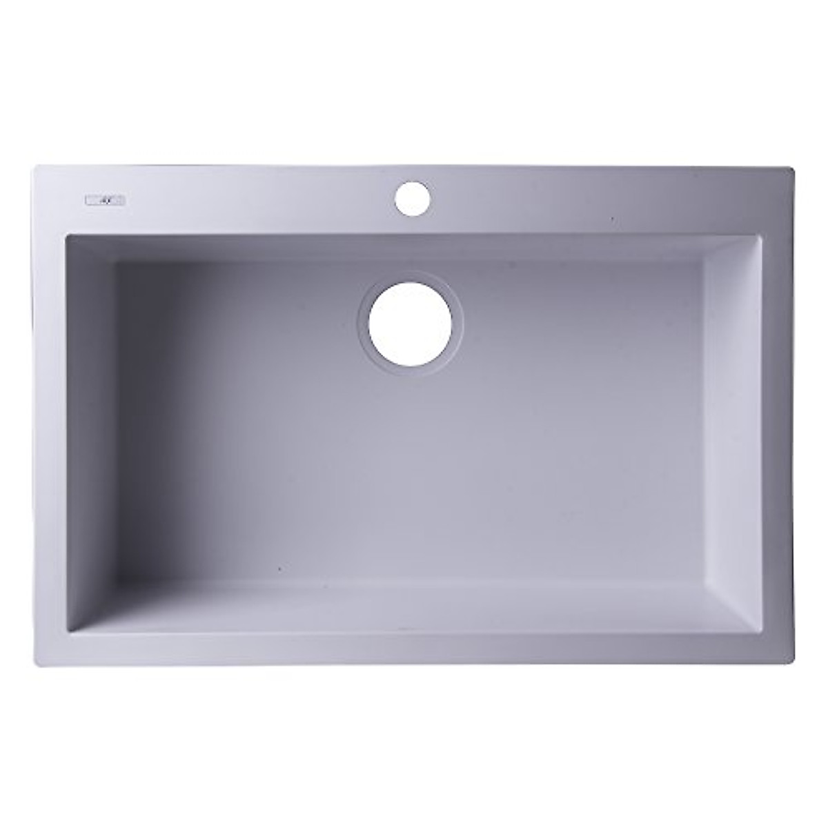 ALFI brand AB3020DI-W Drop-In Single Bowl Granite Composite Kitchen Sink, 30", White