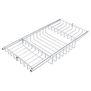 Bathtub Table Shelf , 22.5x6.3x2.6 Inch Stainless Steel Tub Shampoo Bath Caddy Table Tray, Bath Tub Racks Organizer Tub Shelf with Extending Sides for Phone Pad Book Holder