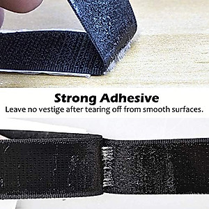 Double-Sided self-Adhesive Tape, 26Feet Extra Strong Double-Sided Adhesive with Fastener 0.8inch Wide self-Adhesive Adhesive pad with Loop Tape and Hook Tape (Black)