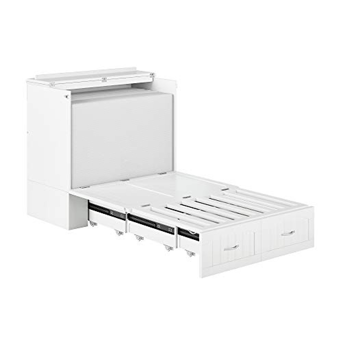 AFI Southampton Murphy Bed Chest with Charging Station, Twin XL, White