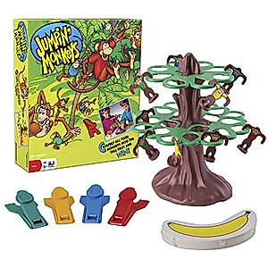 Pressman Jumpin' Monkeys: Catapult Your Monkeys Into The Tree to Win, Multi, 5"