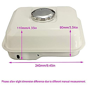 TOPEMAI 17510-ZE1-030ZA Fuel Tank for Honda GX200 GX160 GX140 Engine Replaces 17510-ZE1-020ZA