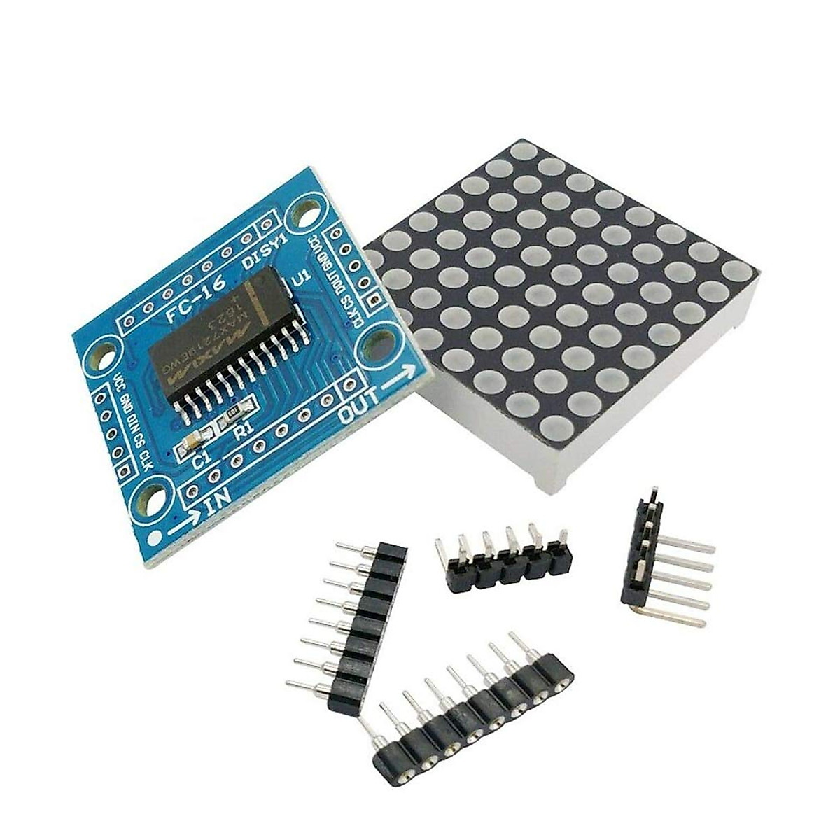 HiLetgo 3pcs MAX7219 8x8 Dot Matrix LED Display Module 5V MCU Control MAX7219 8 * 8 LED Dot Matrix DIY Kit