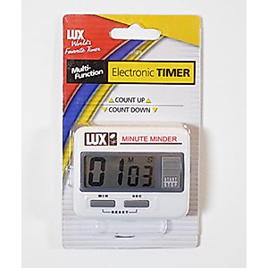 Lux Cu100 Large Number Display, Magnetic Back Kitchen Digital Count Up/Down Timer, White