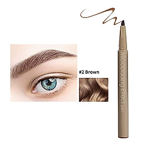 MAKETOPYZN Liquid Eyebrow Pen, Long-Lasting Microblading Effect Pencil, Quick Drying Waterproof Smudge-proof Eyebrow Makeup(Brown)