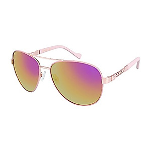 Jessica Simpson Women's J5359 Fashionable Metal Aviator Pilot Sunglasses with UV400 Protection - Glamorous Sunglasses for Women, 60mm