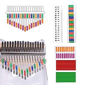 Ubrand 2set Kalimba Thumb Piano Note Stickers for Beginner Learner Musical Gift and Kalimba Scale Sticker Percussion (Color)